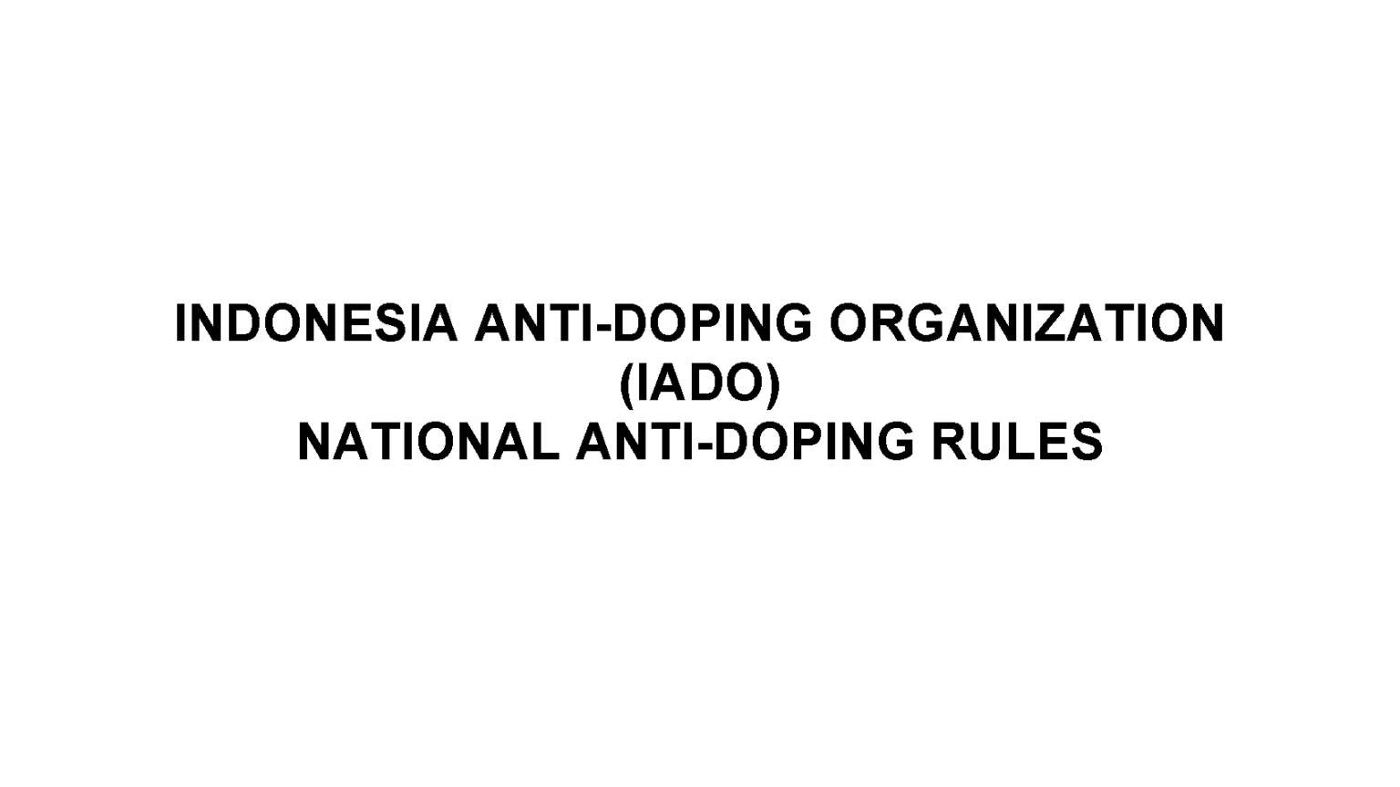 Anti-Doping Regulations – IADO